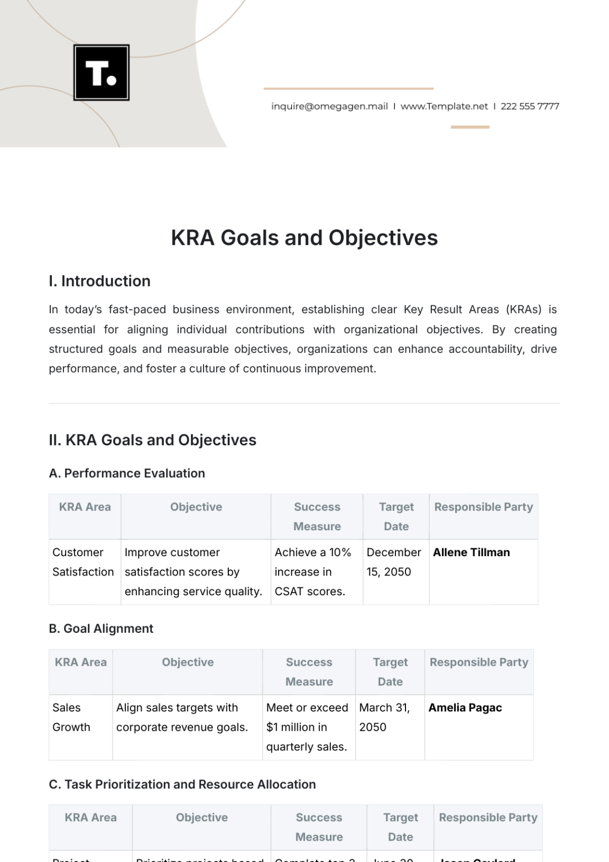 Free Goals Templates To Edit Online
