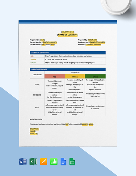 Free Blank Software Tracker Template - Google Sheets, Excel, Word, Apple Numbers, Apple Pages ...