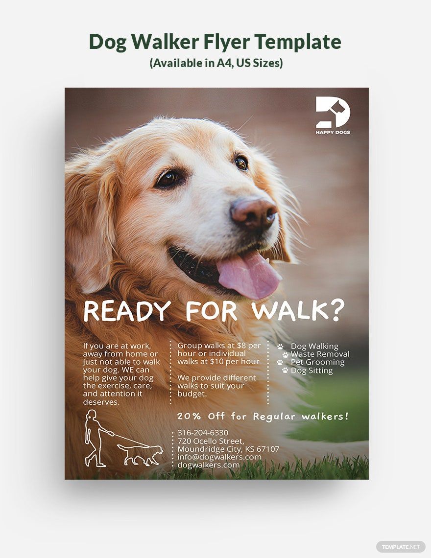 Dog Service Flyer Template Download In Word Google Docs Illustrator 