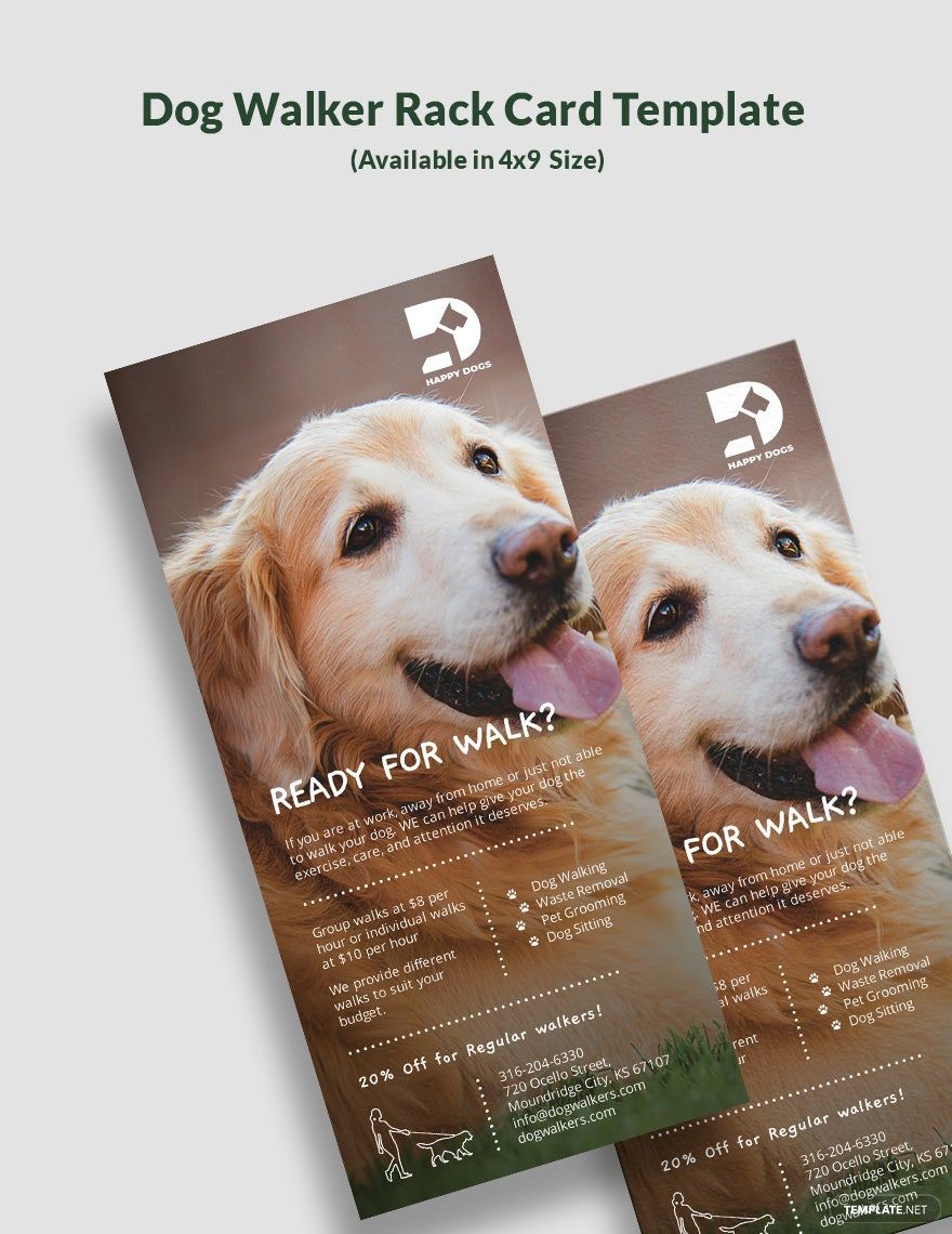 Service Dog Card Template Illustrator PSD Template