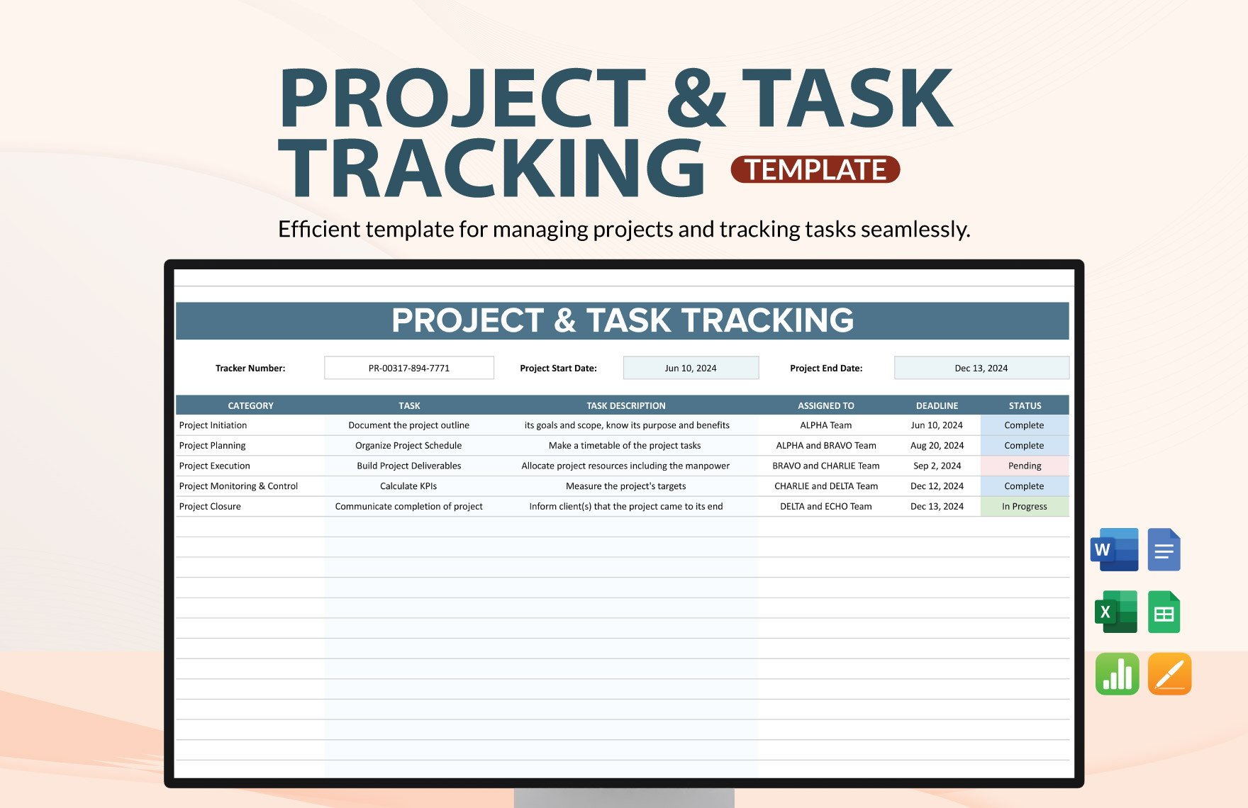 Free Editable Project Templates In Excel To Download