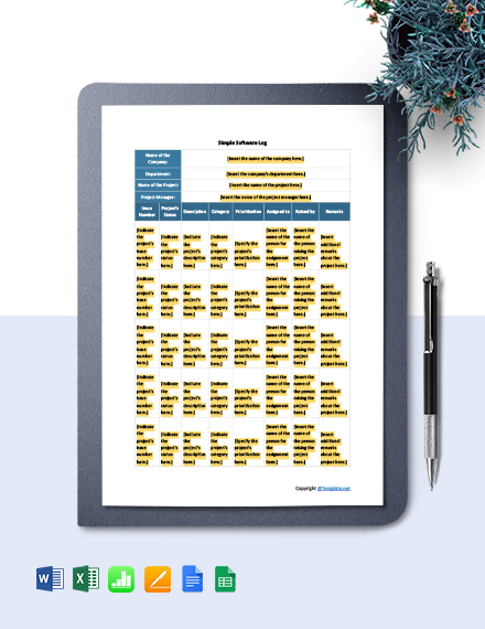 Free Sample University Log Template - Google Docs, Google Sheets, Excel, Word | Template.net