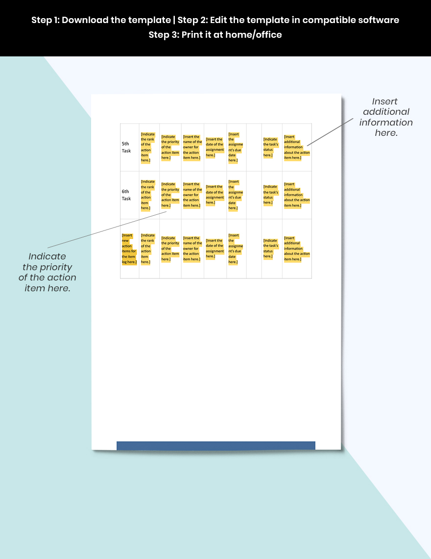 Action Item Log Template - Word, Google Docs, Excel, Google Sheets ...