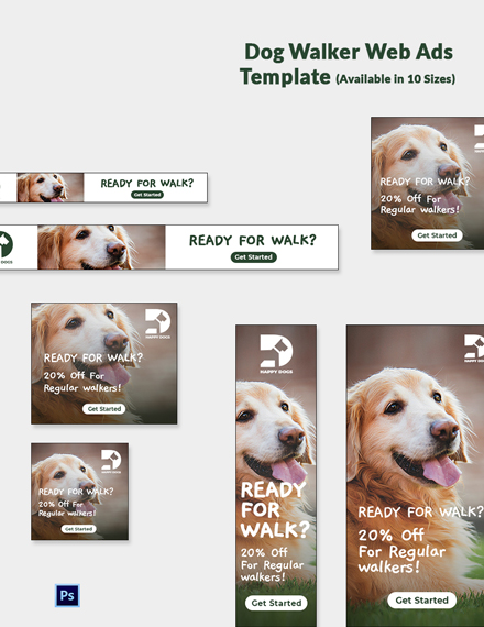 Dog Walker Pamphlet Template - Illustrator, InDesign, Word, Apple Pages ...
