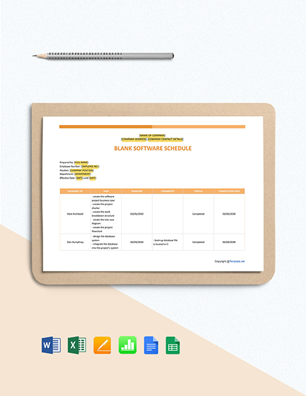 Free Simple Software Schedule Template - Google Sheets, Excel, Word ...