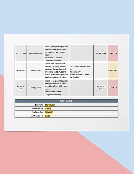 IT On Call Schedule Template Google Docs Google Sheets Excel Word Apple Numbers Apple 