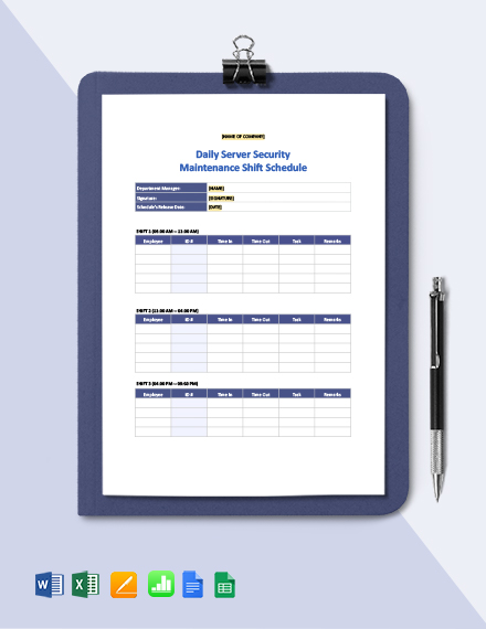 Sample Preventive Maintenance Schedule Template - PDF | Word | Excel ...