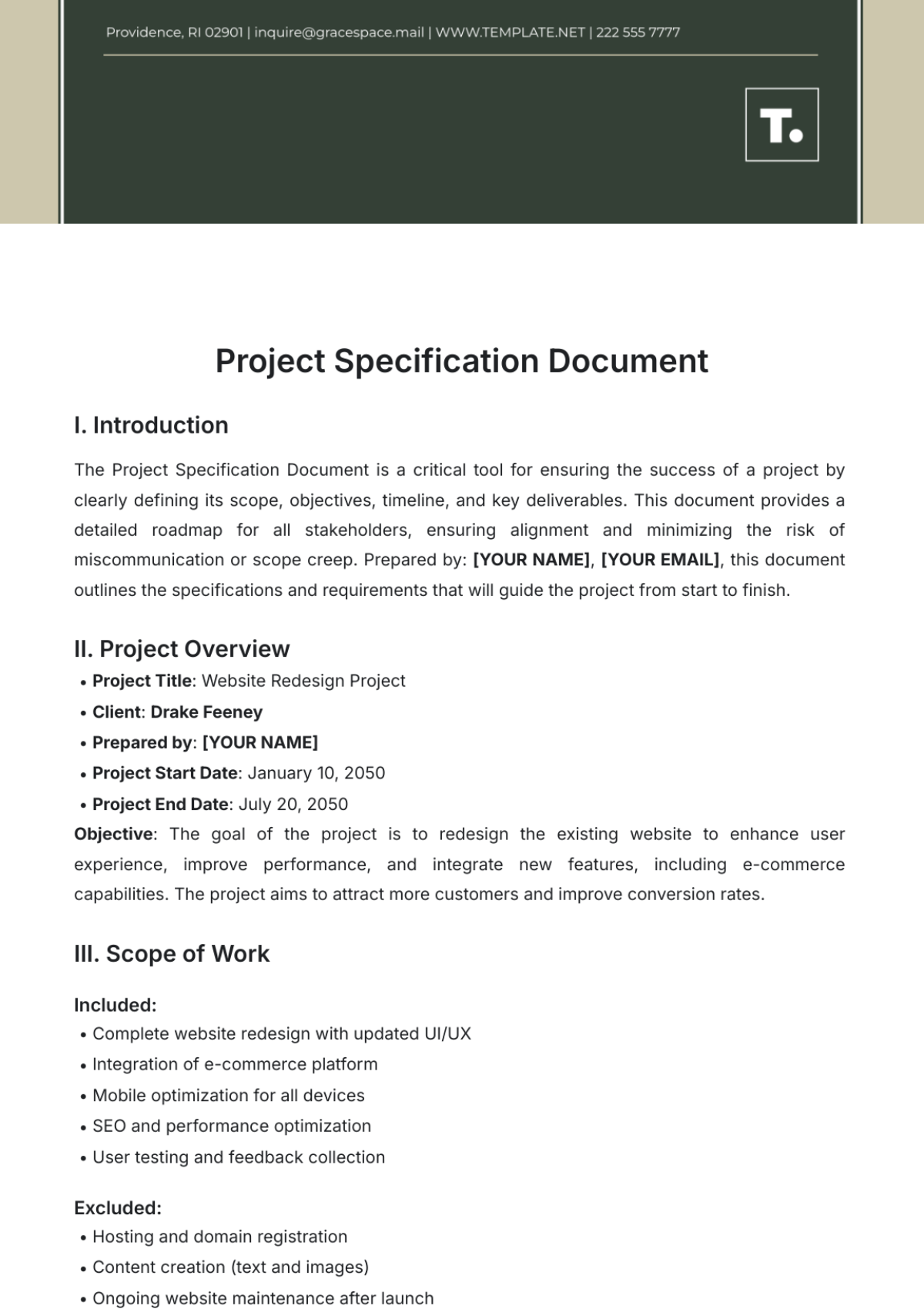 Free BRD Sample Template To Edit Online Free BRD Sample Template To Edit Online