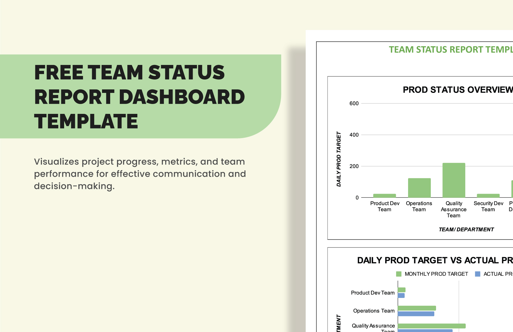 One Page Project Status Report Template In Excel Google Sheets