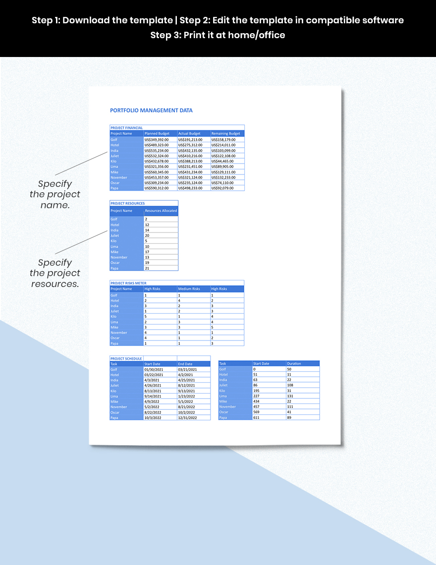 Portfolio Management Dashboard Template - Google Sheets, Excel, Apple ...