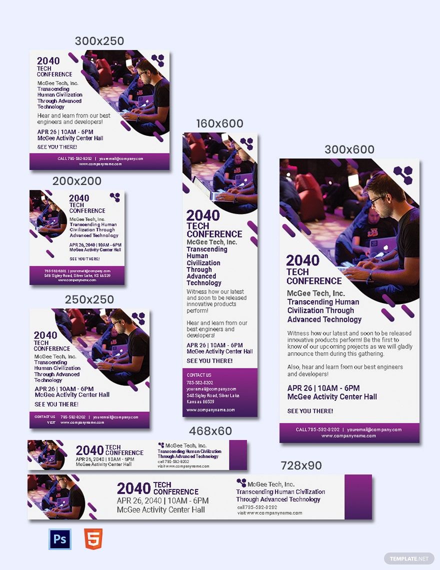 Tech Conference Banner Template Download In PSD HTML5 Template