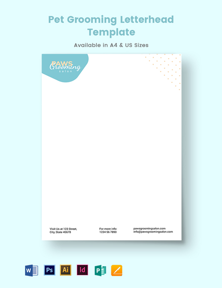 Free Pet Care Letterhead Template - Illustrator, PSD | Template.net