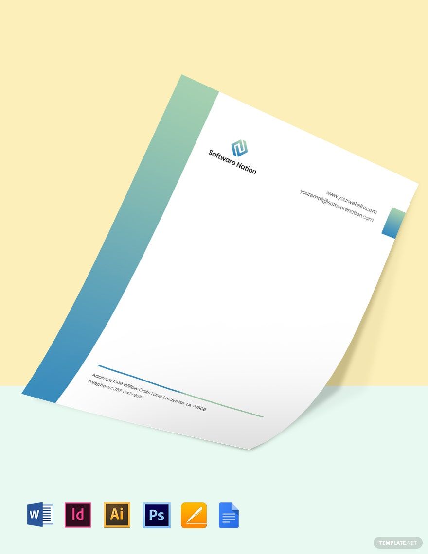 Software Development Letterhead Template Google Docs Word Template