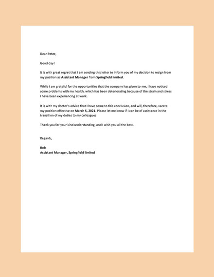 Transfer Request Letter due to Health Problem Template - Google Docs ...