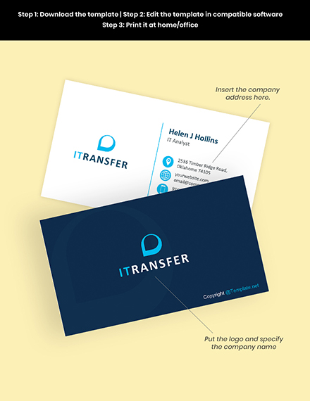 Professional HR Business Card Template - Google Docs, Illustrator, Word ...