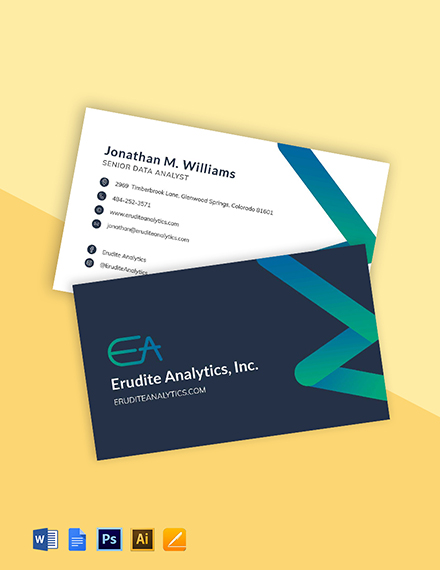 IT Business Intelligence & Analytics Consulting Business Card Template ...