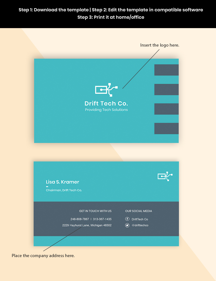 Technology Business Card Template - Download in Word, Google Docs, PDF ...