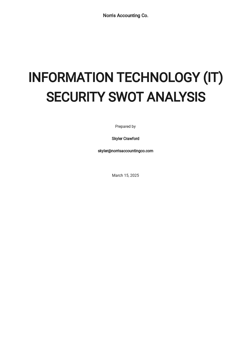 Free Basic IT SWOT Analysis Template - Google Docs, Word | Template.net