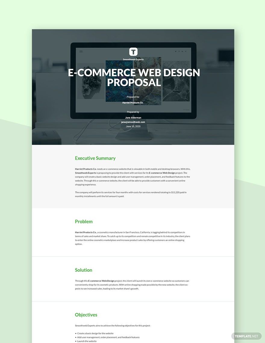 Web Design Proposals Templates Word Format Free Download Template