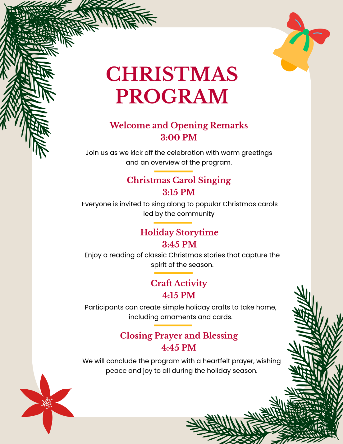 Free Christmas Program Templates Editable And Printable Free Christmas Program Templates Editable And Printable