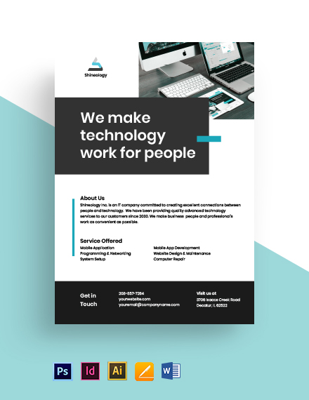 Free Modern Work From Home Flyer Template - Illustrator, Word, Apple ...