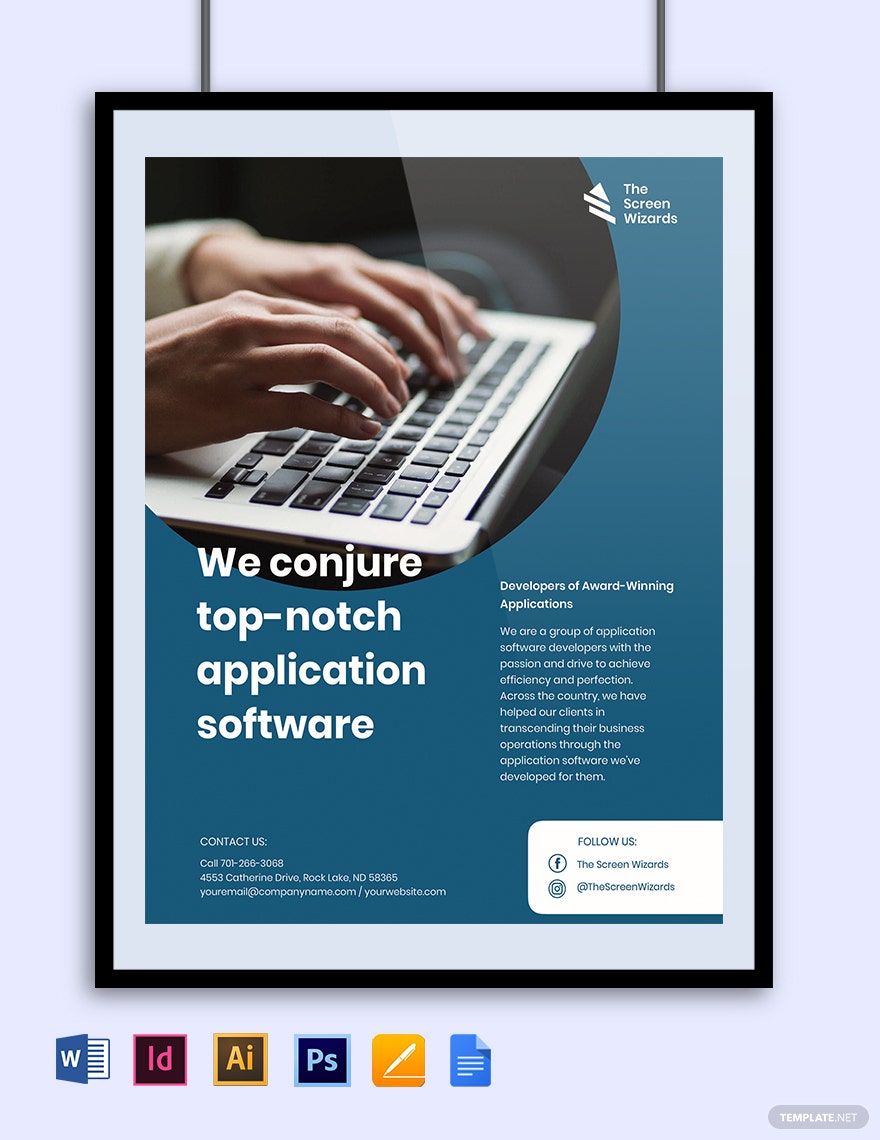 Creative Software Company Flyer Template - Illustrator, InDesign, Word ...