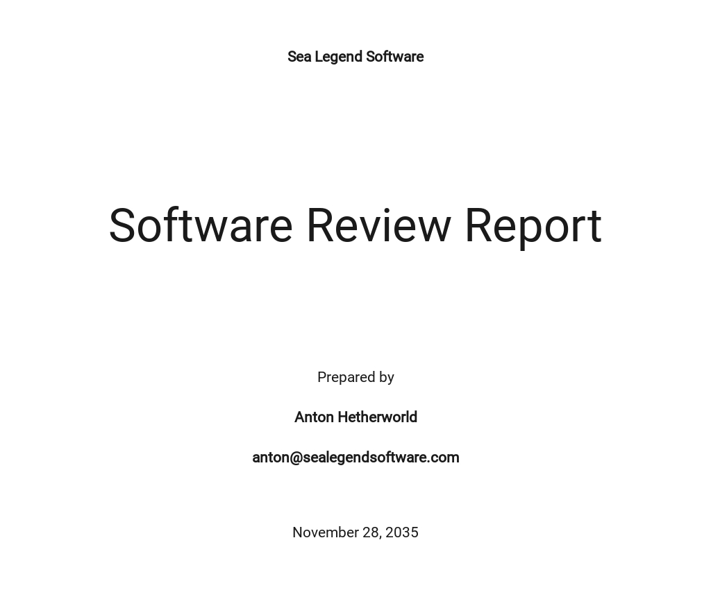 Software Review Template