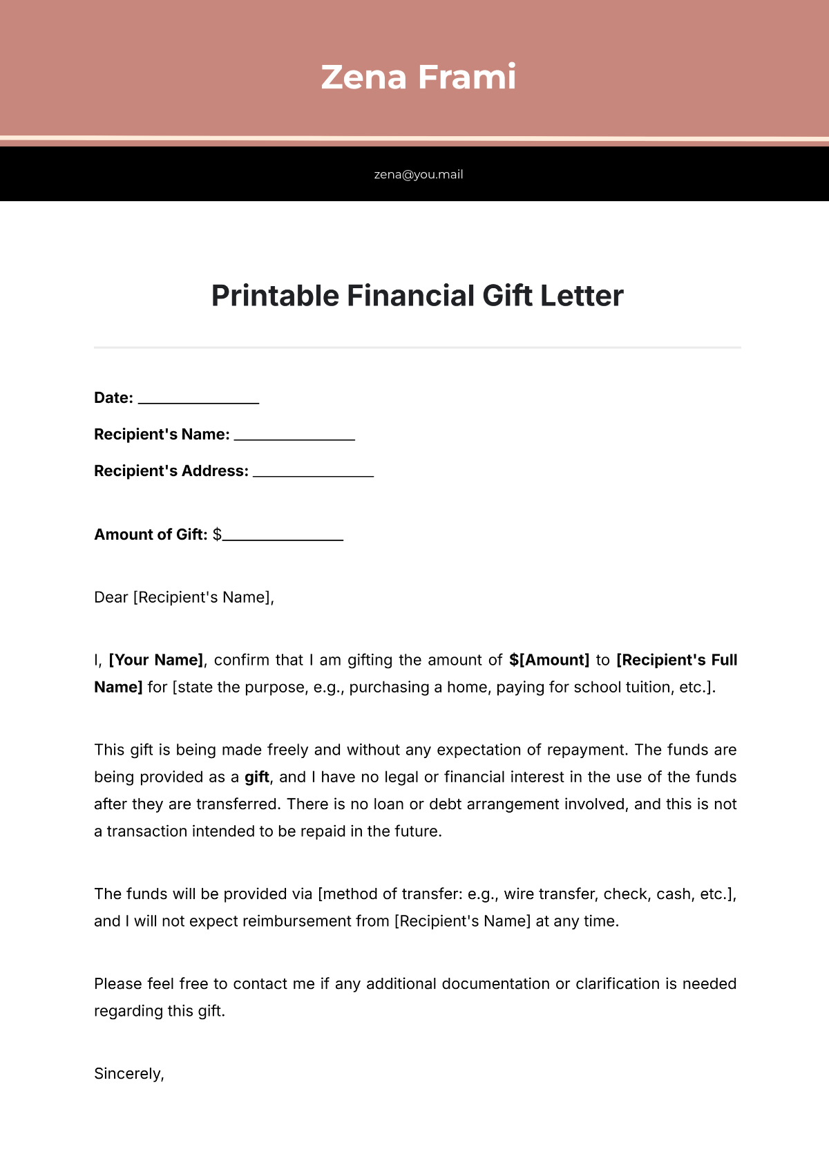 What Is A Gift Letter For Morte Down Payment Calculator Infoupdate