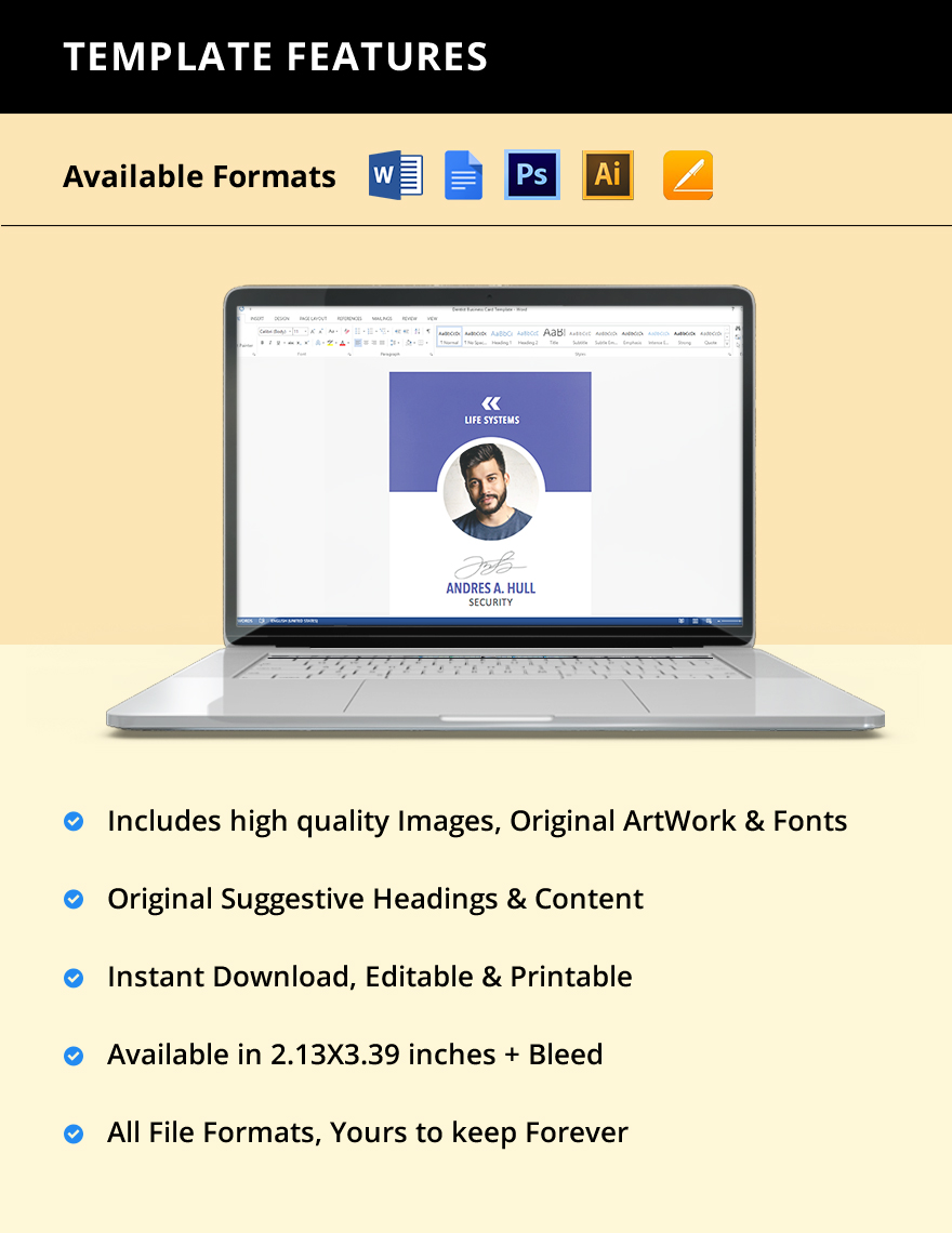 Free Security ID Card Template - Download in Word, PDF, Illustrator ...