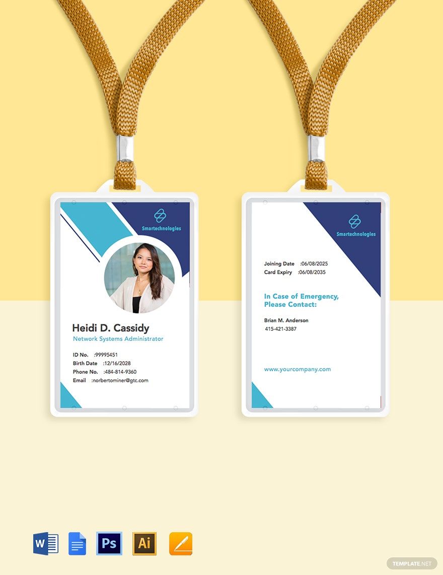 FREE Company ID Card Word Template Download Template