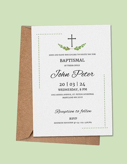 Free Sample Baptismal Invitation Template