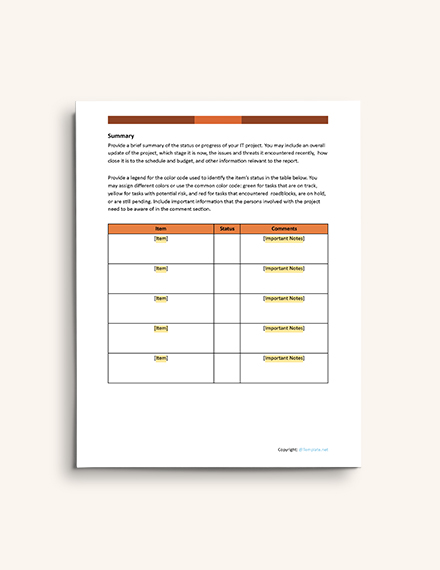 Free Simple IT Report Template - Google Docs, Word | Template.net