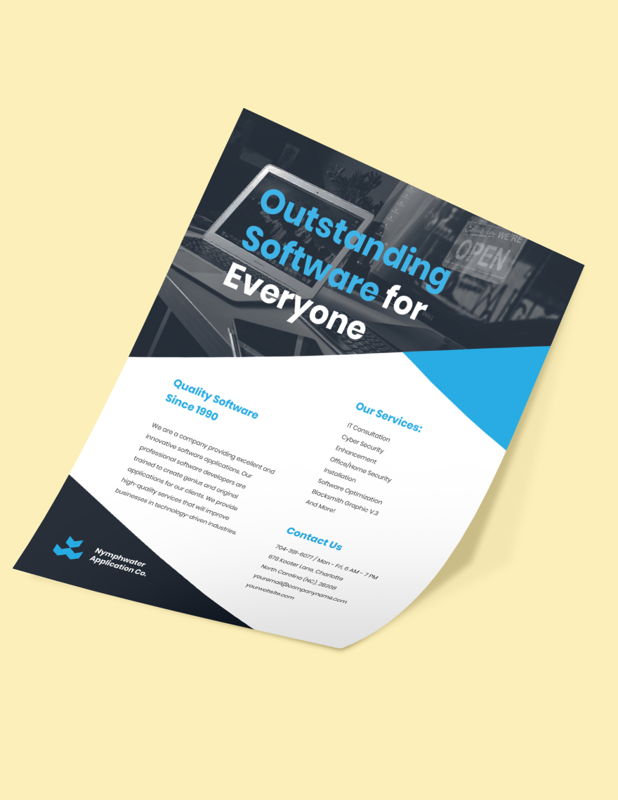 Creative Software Company Flyer Template - Illustrator, InDesign, Word ...