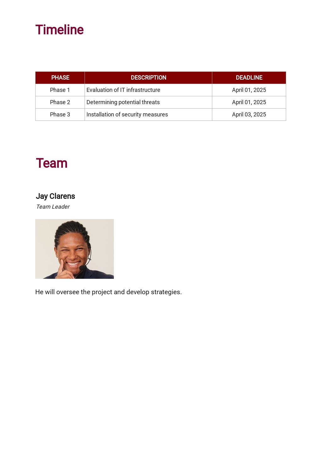Sample IT Service Plan Template [Free PDF] - Word | Apple Pages ...