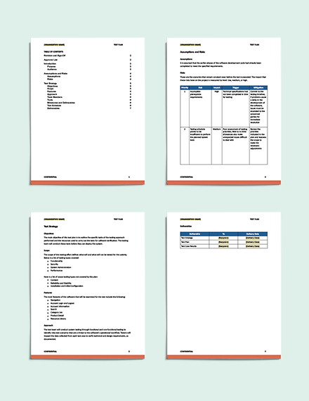 Test Plan Task Preparation Template - Google Docs, Word | Template.net