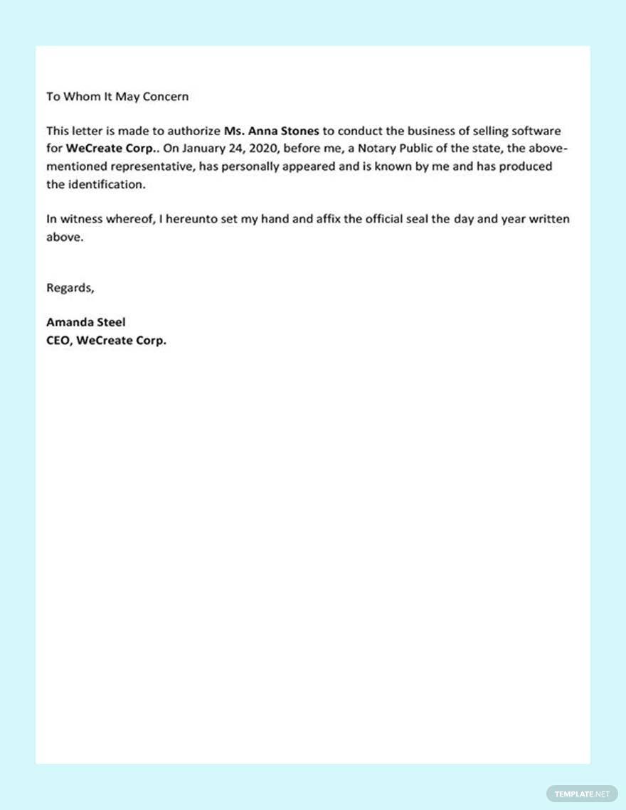 Notarized Parental Authorization Letter