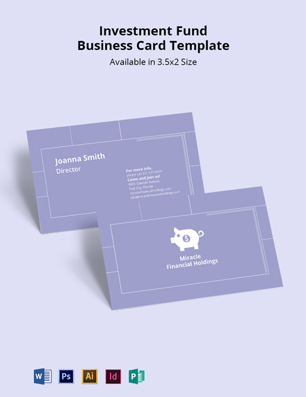 FREE Investment Fund Business Card - Word | PSD | InDesign | Apple (MAC ...