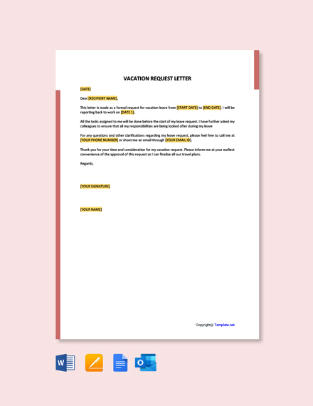 15+ FREE Vacation Letter Templates [Edit & Download] | Template.net