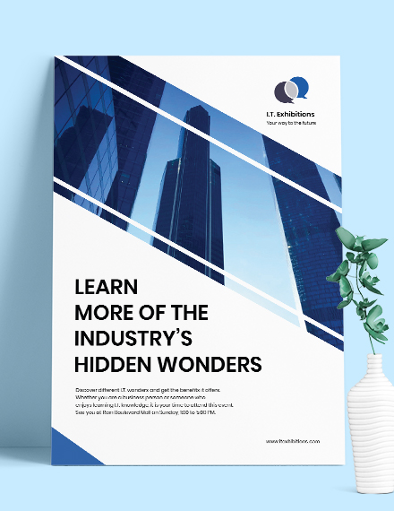 Free Modern IT & Software Poster Template - Illustrator, InDesign, Word ...