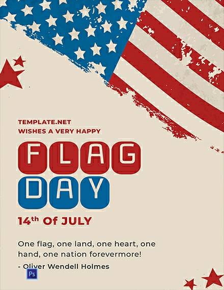 Free Flag Day Greeting Card Template