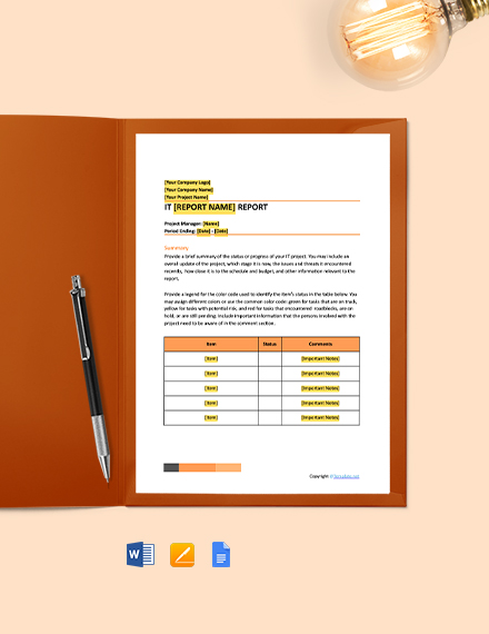 Free Blank IT Report Template - Google Docs, Word | Template.net