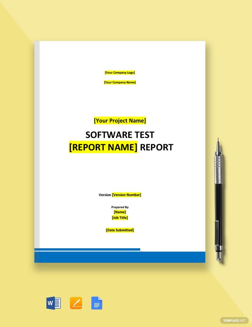 Software Test Report Template In Google Docs Pages Word Download 