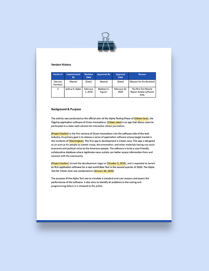 Free Test Results Report Template Download In Word Google Docs 