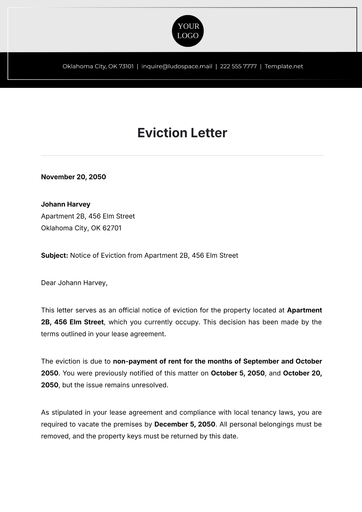 Notice To Evict Tenant Template Infoupdate