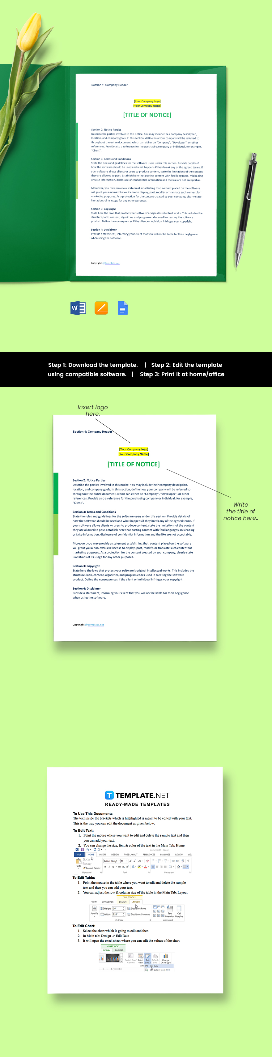 Simple Eviction Notice Template - Google Docs, Word, Apple Pages, PDF ...