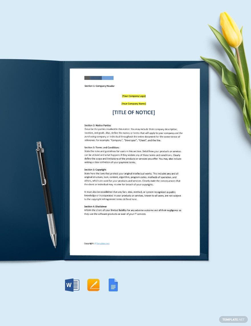 FREE Copyright Notice PDF Template Download Template FREE Copyright Notice PDF Template Download Template