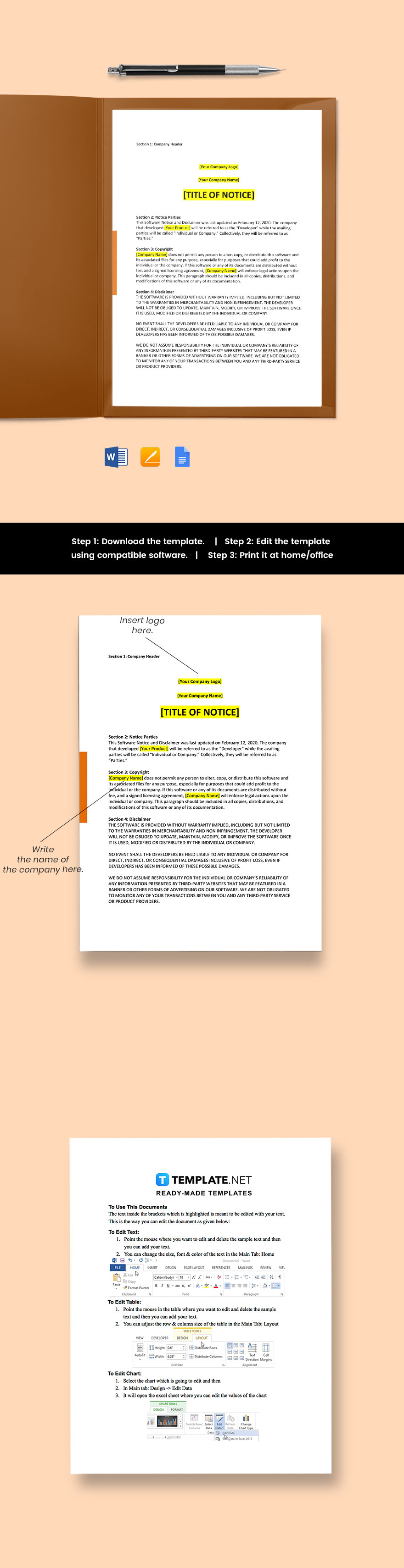 Free Sample Software & IT Notice Template - Google Docs, Word, Apple ...