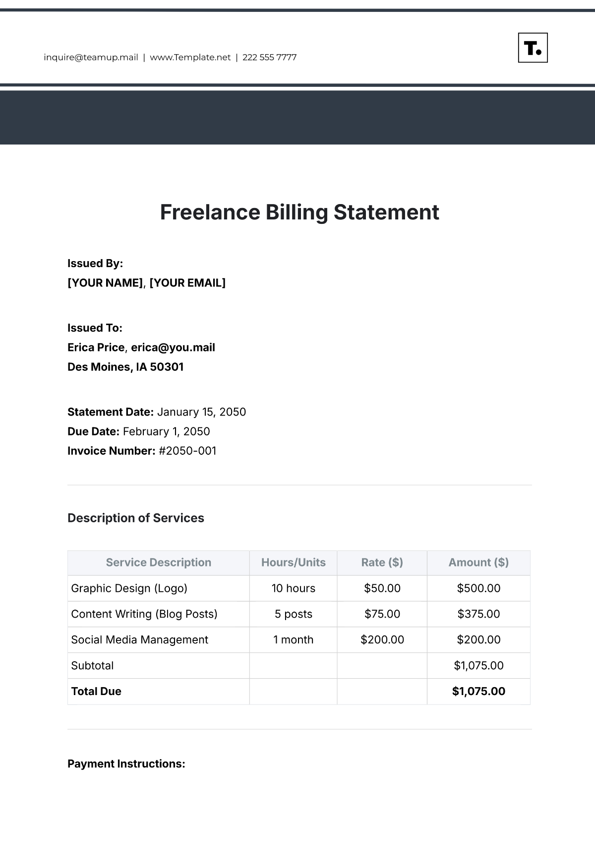 Free Fee Statement Template To Edit Online Free Fee Statement Template To Edit Online