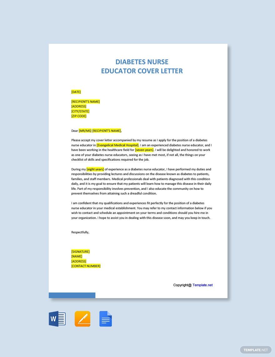 Nurse Cover Letter Apple Pages Free Download Template 