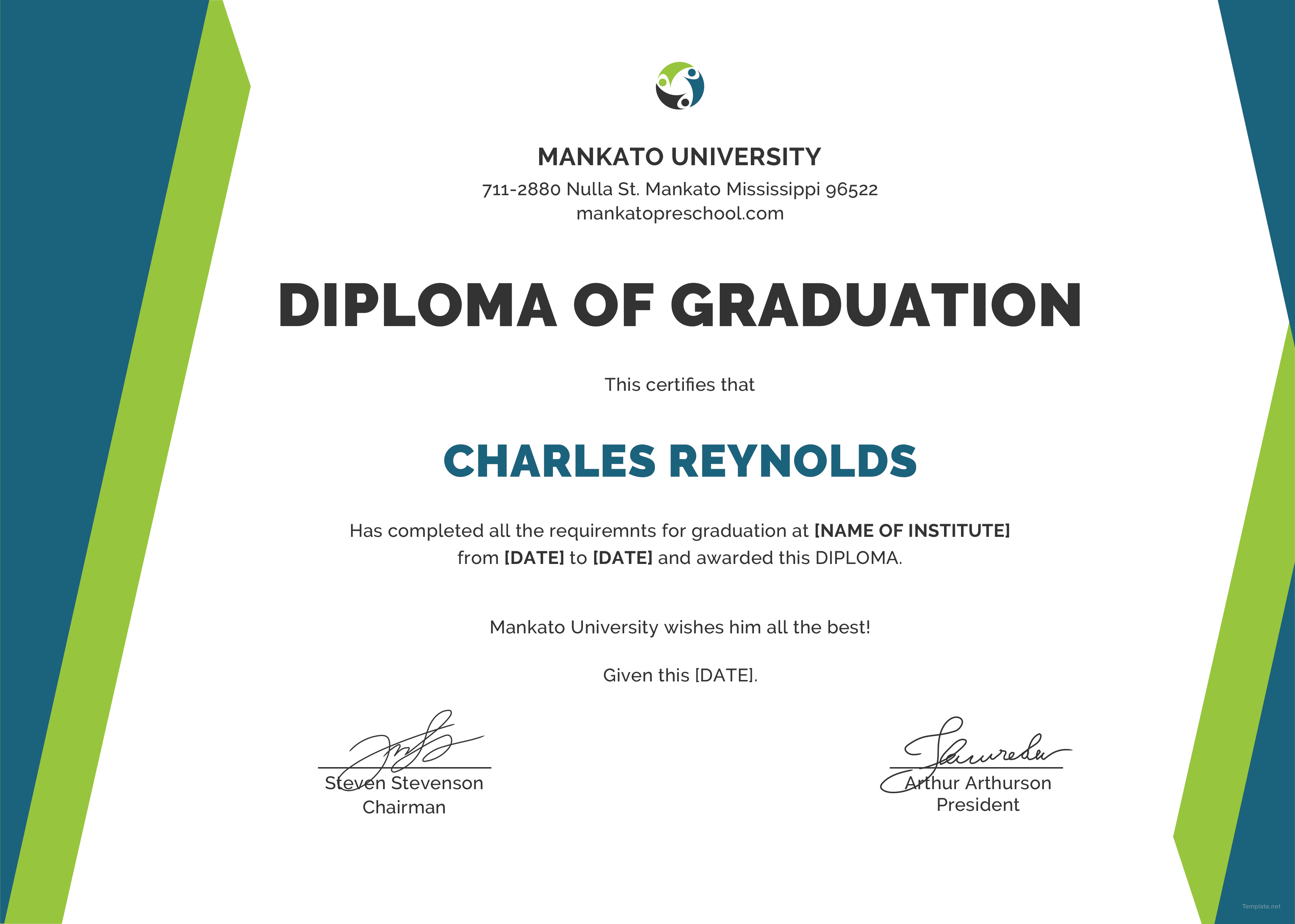 Free Sample Diploma Certificate Template In PSD MS Word Publisher